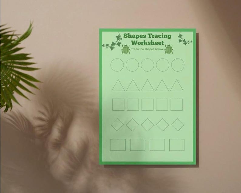 Early Learning Worksheet Bundle | Shapes Tracing, Nature Counting ...