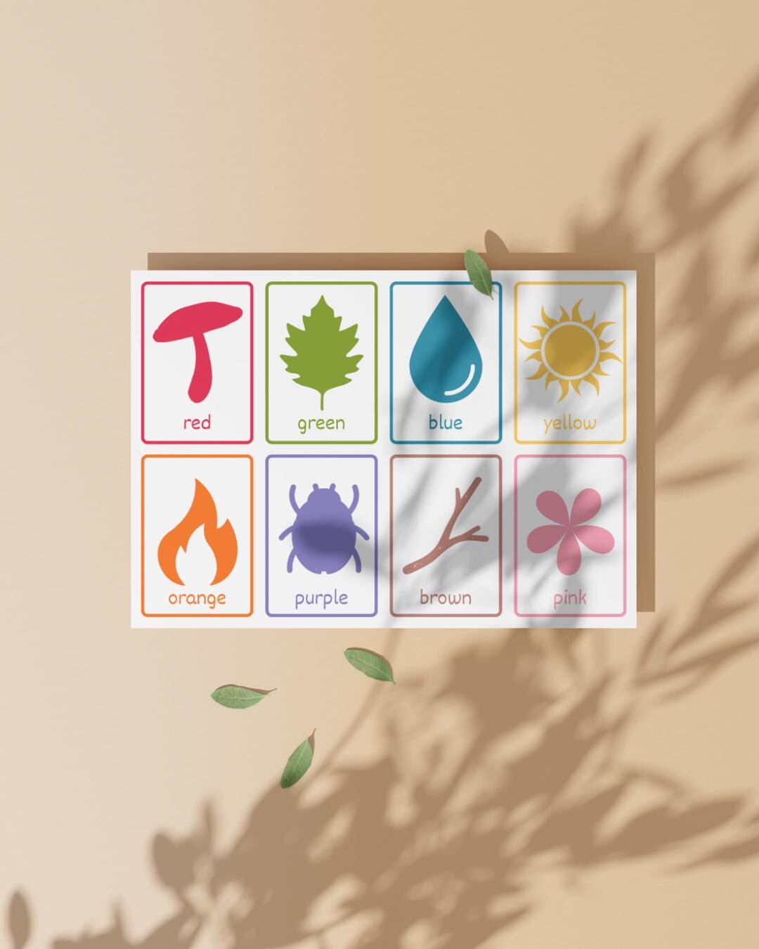 Nature Color Flashcards | Montessori Learning (A4 Printable) - Etsy
