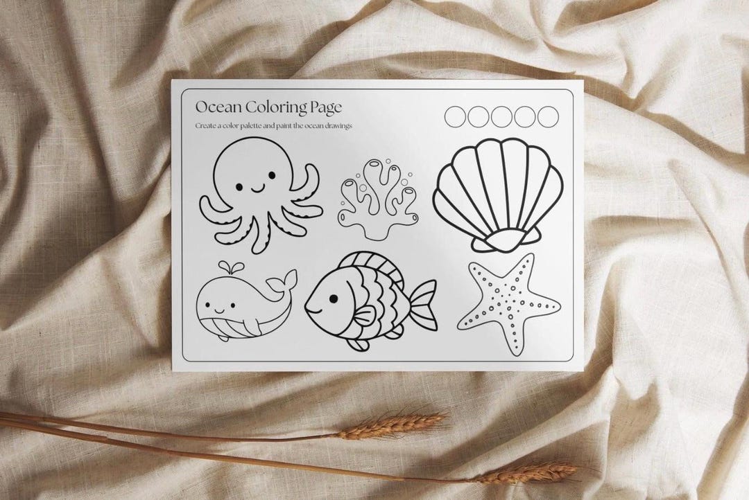 Ocean Colouring Page Printable | Sea Life Coloring Sheet for Kids ...