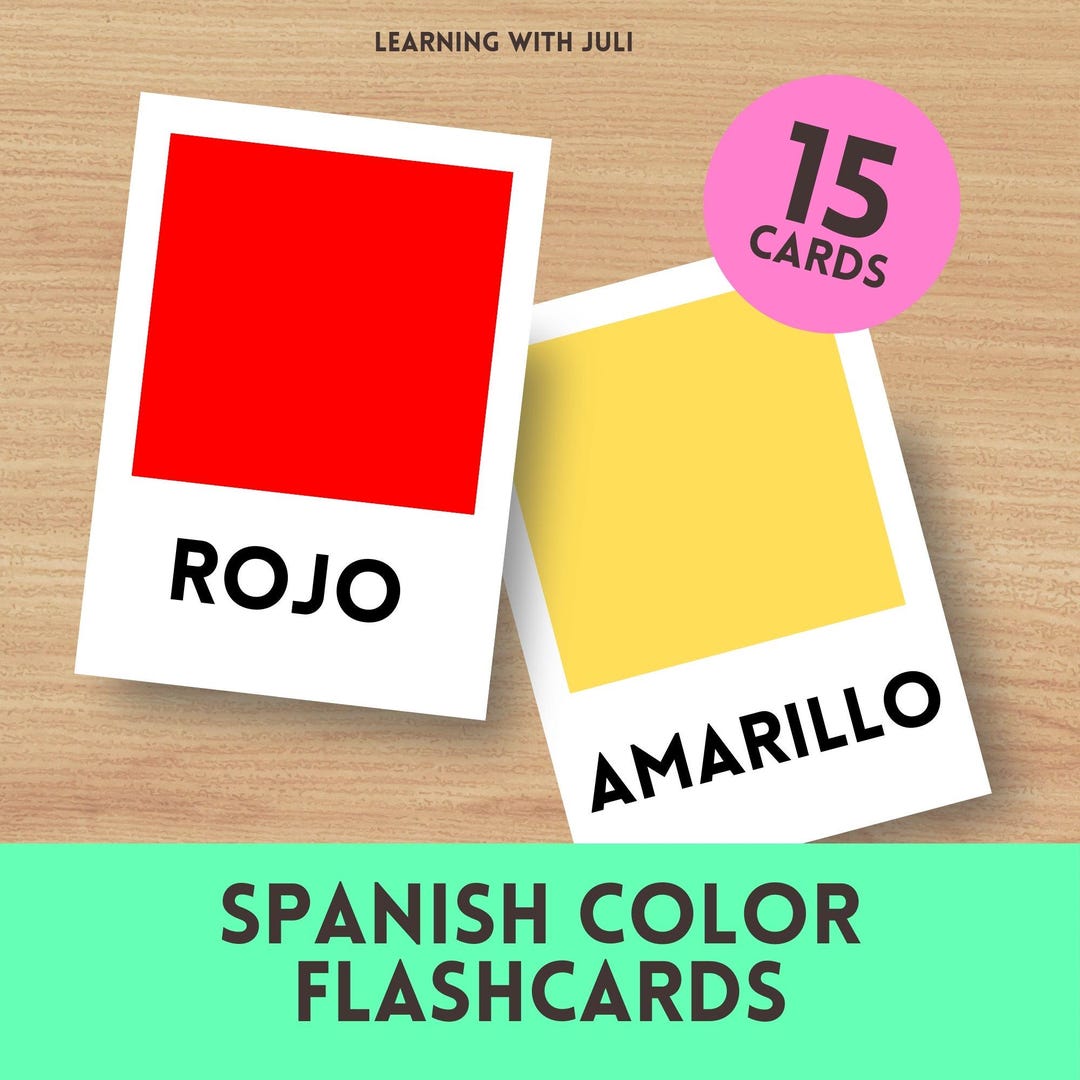 Spanish Colors Flashcards: Educational Printable for Toddlers (digital ...