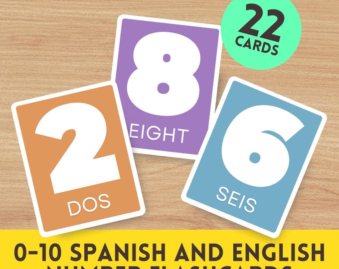 Printable Bilingual Number Flashcards | Mini Counting Cards | Number 1 ...