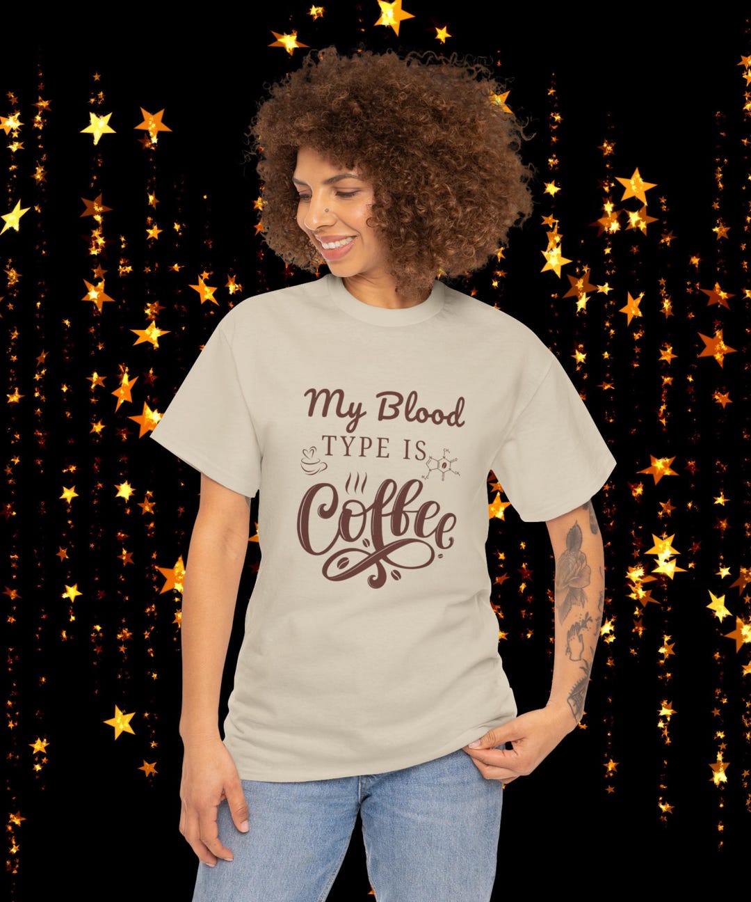 Coffee Lover T-shirt, My Blood Type is Coffee Shirt, Funny Caffeine Tee ...