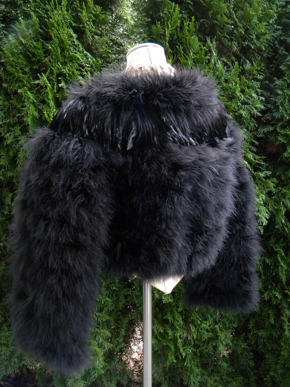 Beautiful Black Feather Cropped Jacket / Coat / Outer… - Gem