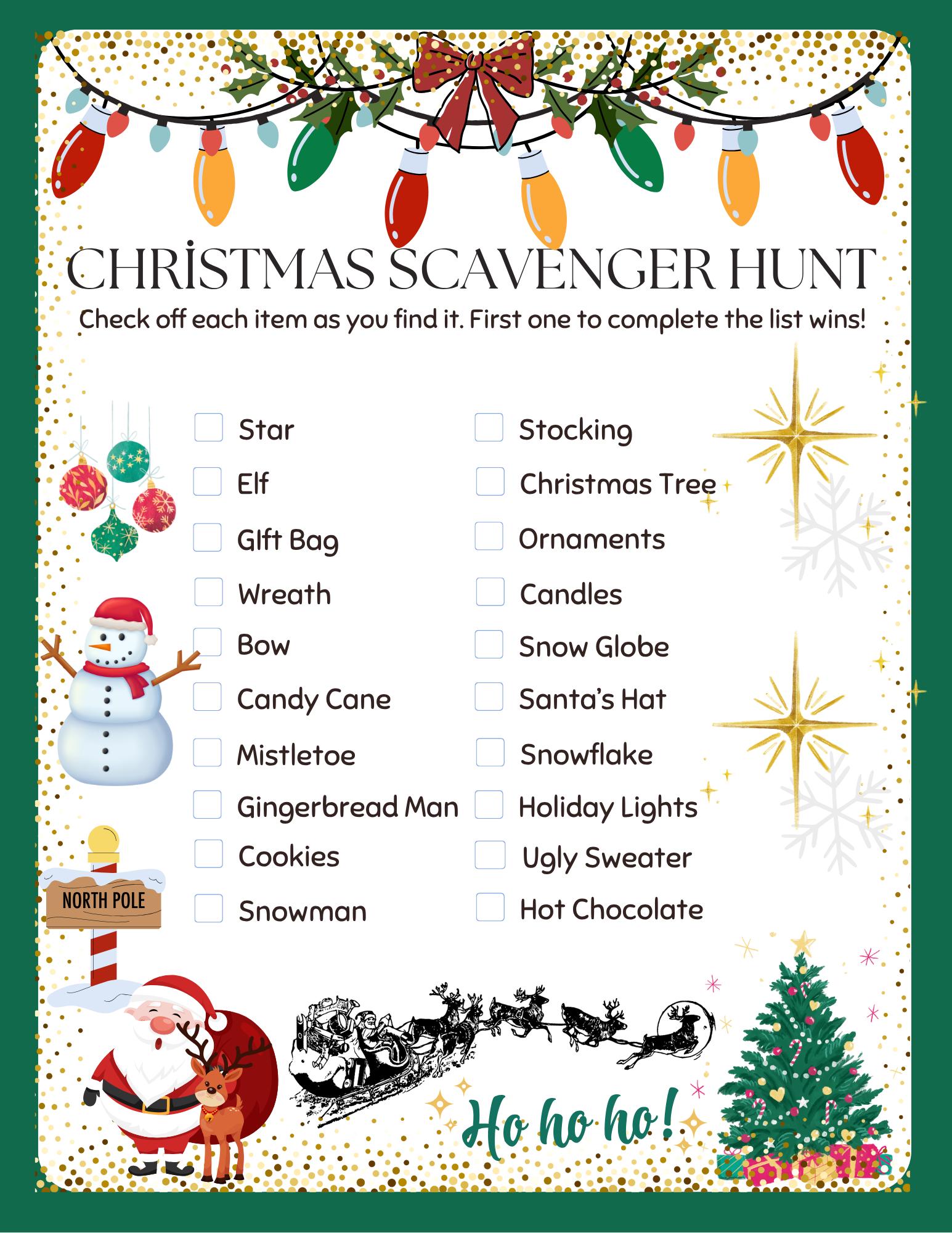 Printable Holiday Scavenger Hunt | Fun Family & Kids Activities - Etsy
