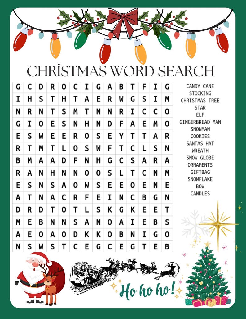Printable Holiday Word Search | Fun Family & Kids Activities - Etsy