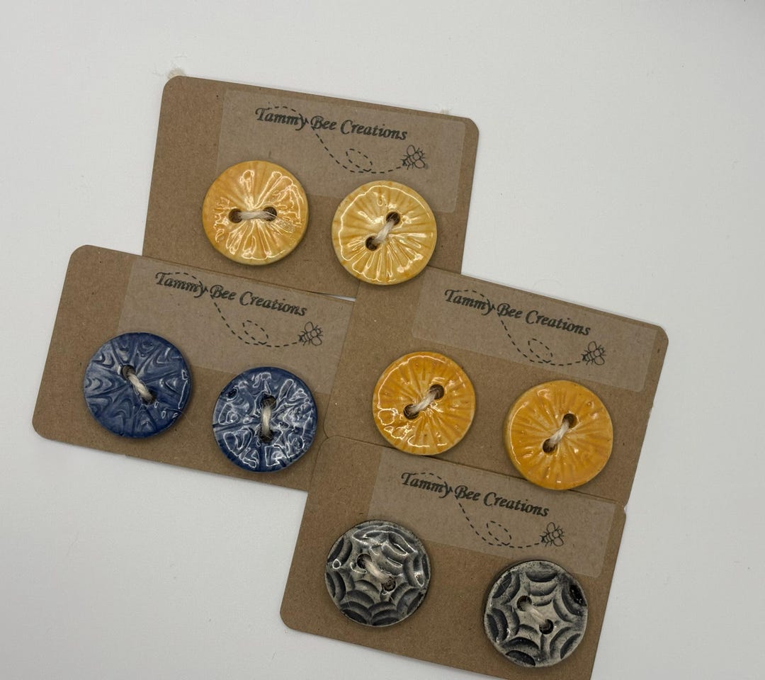 Handcrafted Ceramic 2-piece Button Sets - Etsy