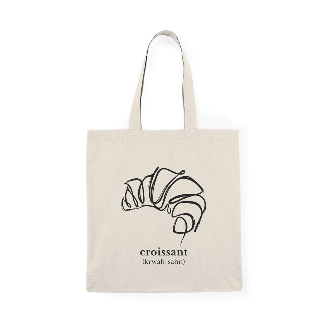 Croissant Tote Bag: Minimalist French Pastry Design - Etsy