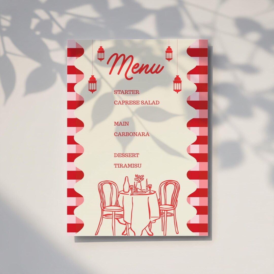 Italian Night Menu (canva Template) - Etsy