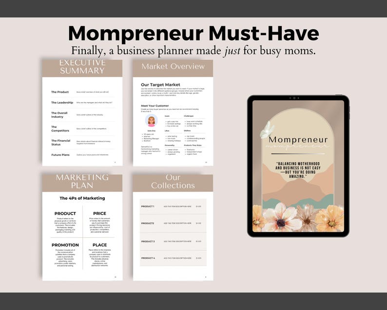 Busy Mom Business Planner Printable | Mompreneur Organizer | Business ...