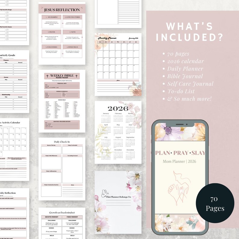 Plan Pray Slay Mom Planner 2026 | Digitaal en afdrukbaar | Dagelijkse ...