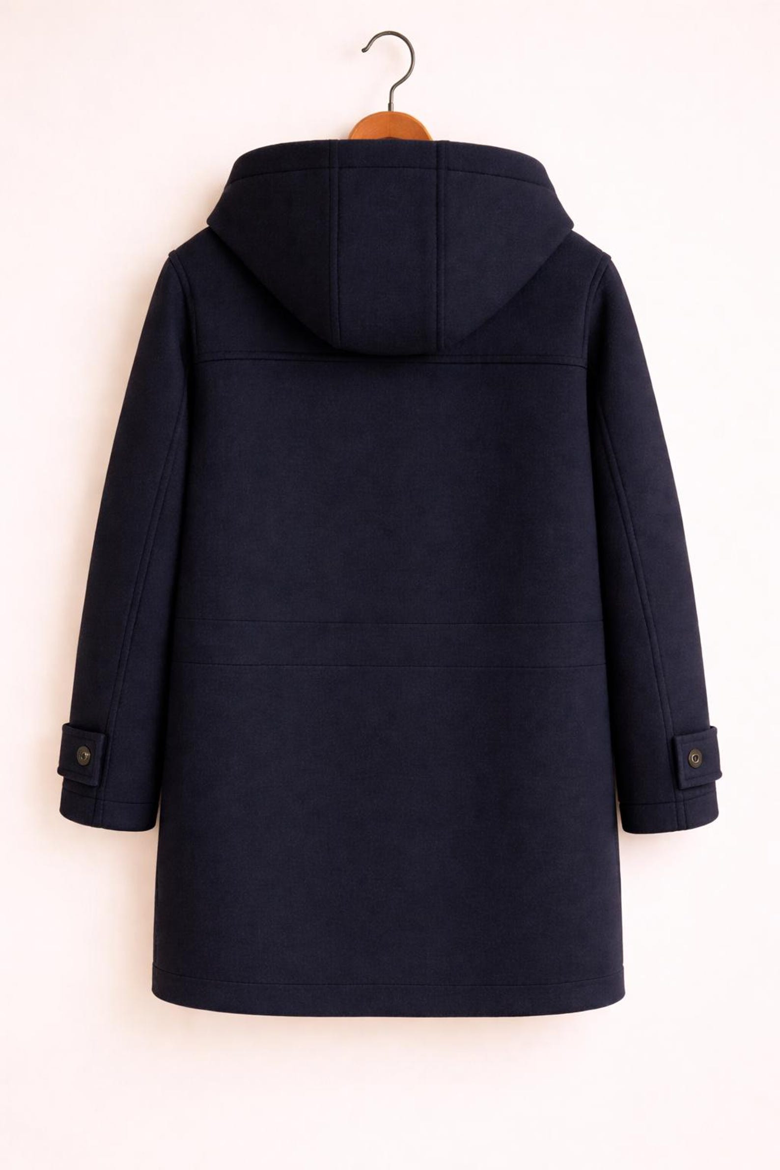 Navy Blue Duffle Coat Warm Wool Hooded Toggle Winter Outerwear - Etsy