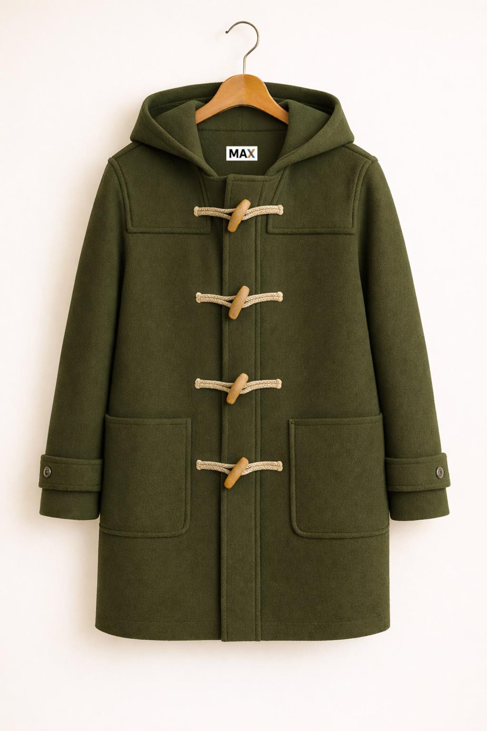 Olive Green Duffle Coat Wool Hooded Toggle Classic Winter Jacket - Etsy