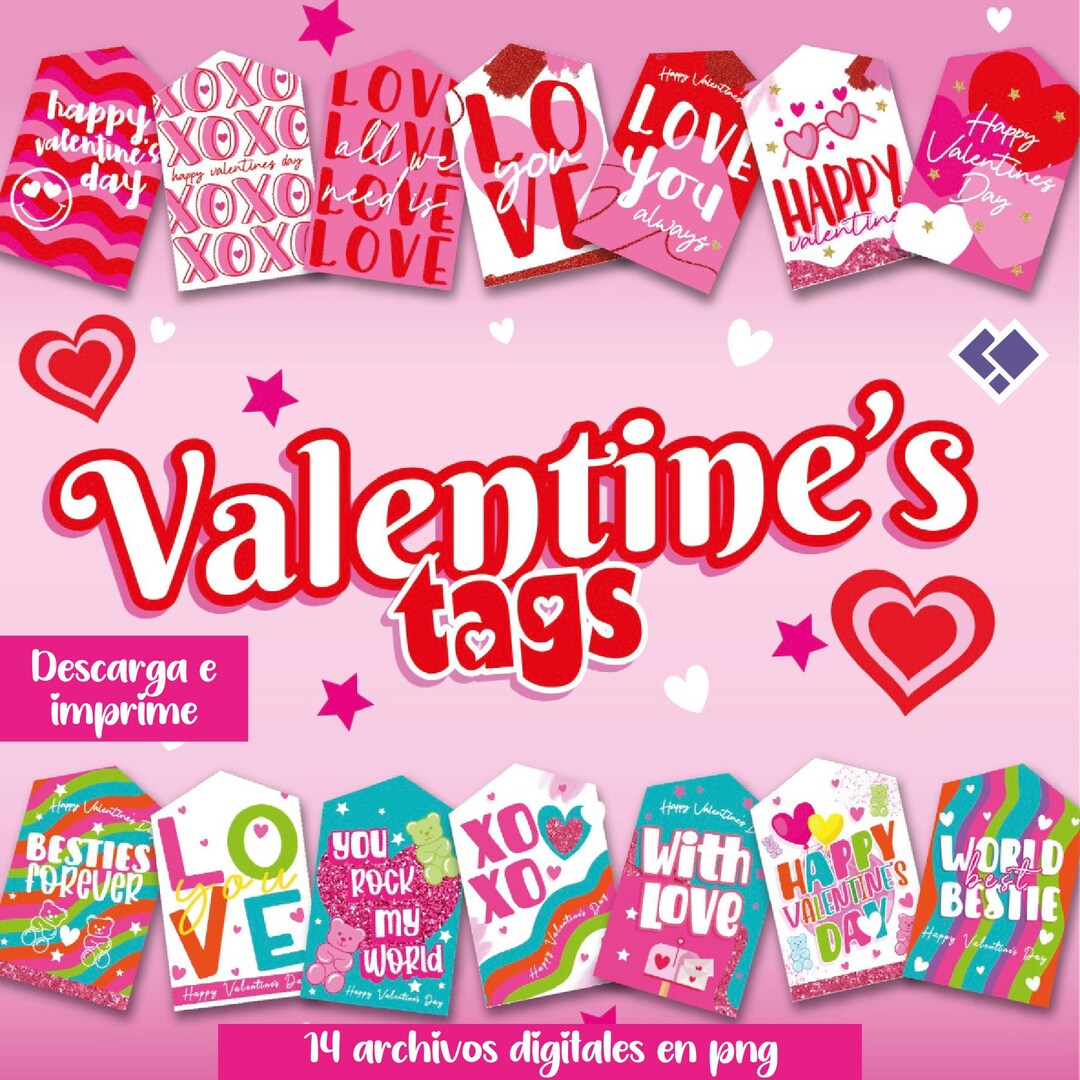 Valentines Day Tags / Tarjetas San Valentin - Etsy México