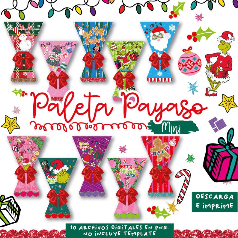 Paleta Payaso Mini Christmas - Etsy México