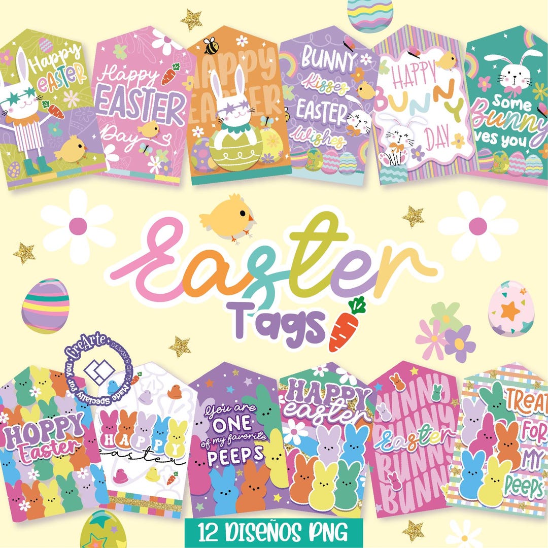 Easter Tags / Tarjetas Pascua - Etsy España