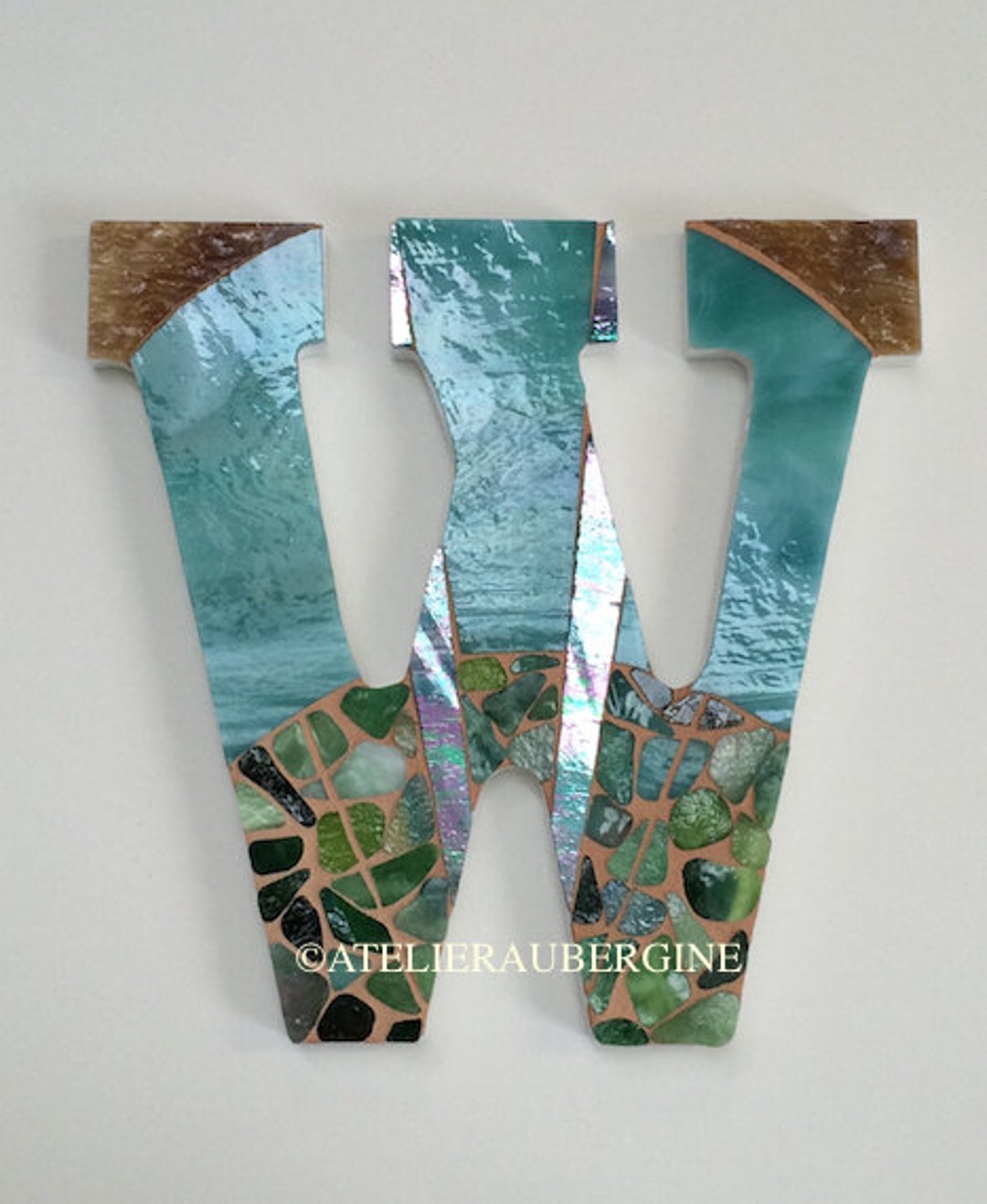 Monogram Letter W 6 Typography With Stained Glass Mosaic - Etsy
