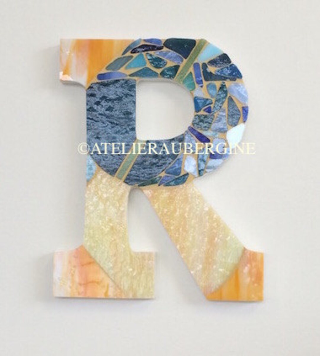 Monogram Letter R 8 Typography With Stained Glass Mosaic - Etsy