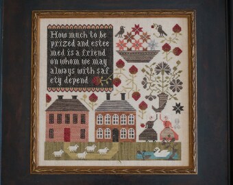 PLUM STREET SAMPLERS nightshade Bird Counted - Etsy