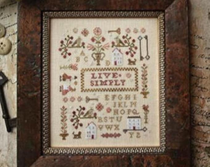 WITH THY NEEDLE Live Simply Chart #1 Tiny Work Series Counted Cross ...