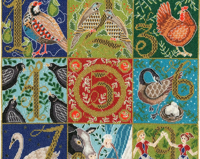 Full Kit BOTHY THREADS Twelve Days of Christmas 12 Counted Cross Stitch ...
