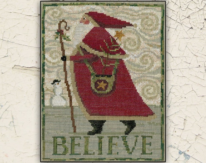 TERESA Kogut Believe XS132 Counted Cross Stitch Patterns at Thecottageneedle.com Santa Claus - Etsy
