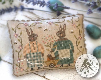 WITH THY NEEDLE Spring Trio Optional Wisper or Finishing Fabric Cross ...