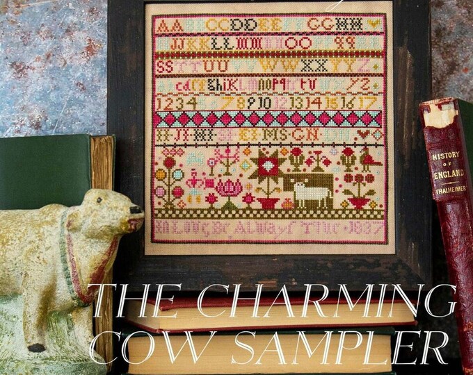 LITTLE ROBIN DESIGNS Charming Cow Sampler Counted Cross Stitch Patterns ...