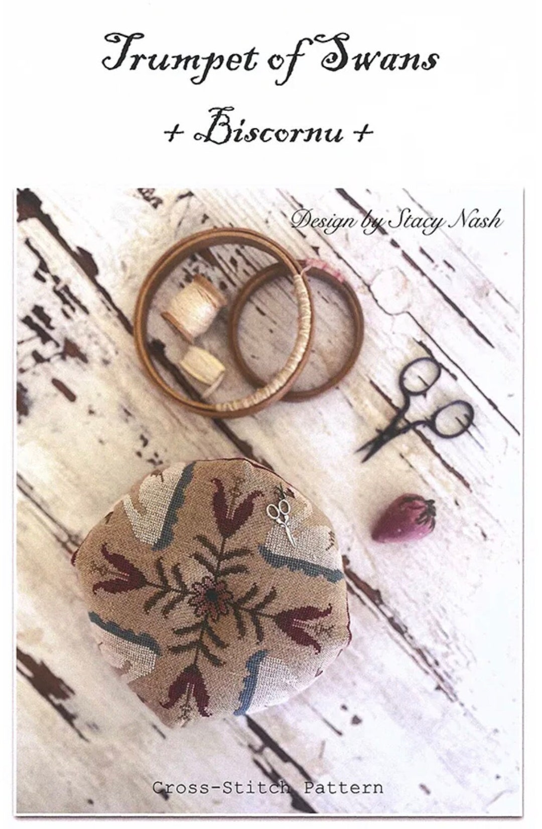 STACY NASH Trumpet of Swans Biscornu Counted Cross Stitch Patterns at ...