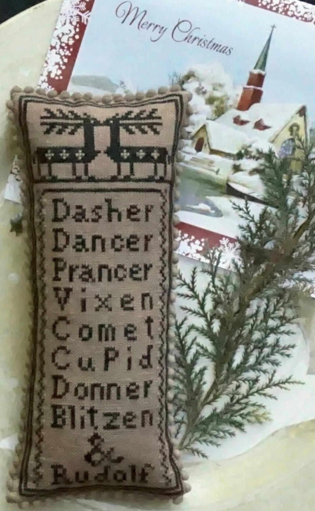 PDF Download LA D DA and Rudolf Counted Cross Stitch Patterns at Thecottageneedle.com - Etsy