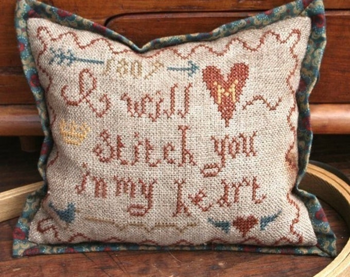 HEARTSTRING SAMPLERY I Will Stitch You in My Heart Counted Cross Stitch ...