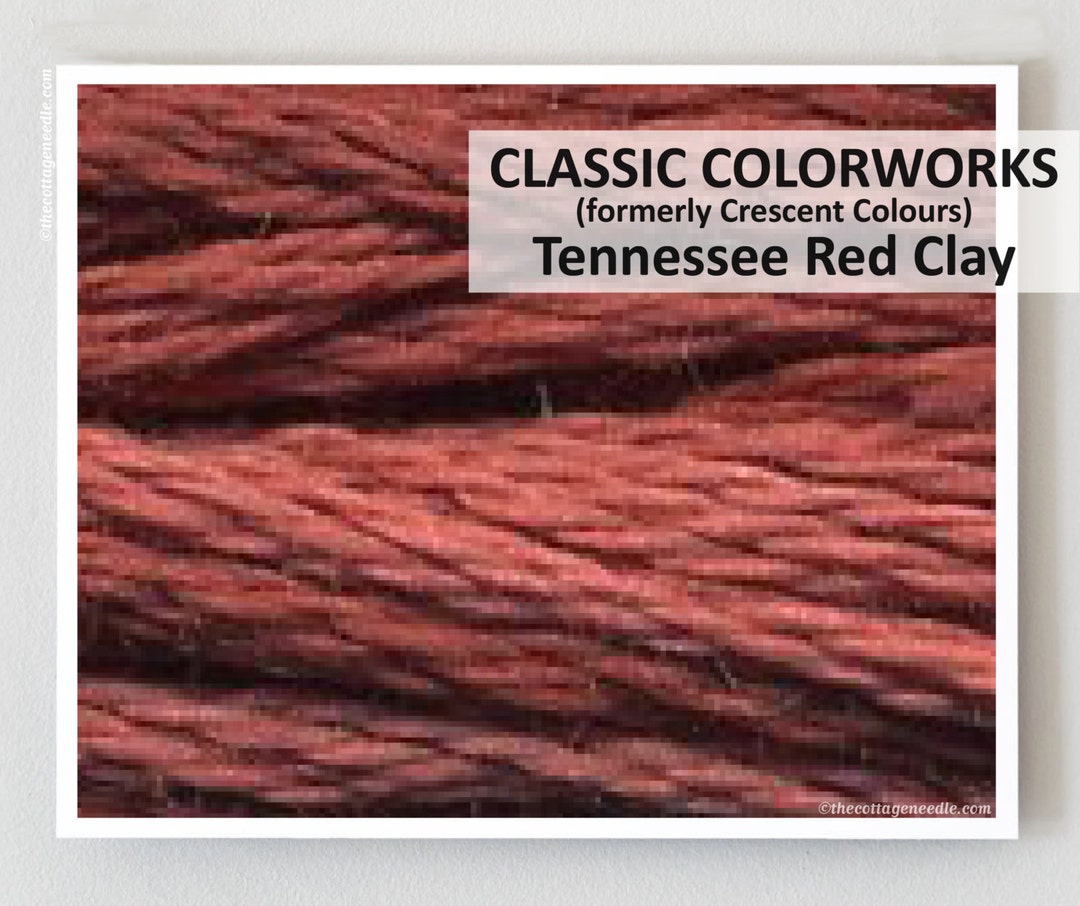 TENNESSEE RED CLAY Classic Colorworks Hand-dyed Embroidery Floss Cross ...