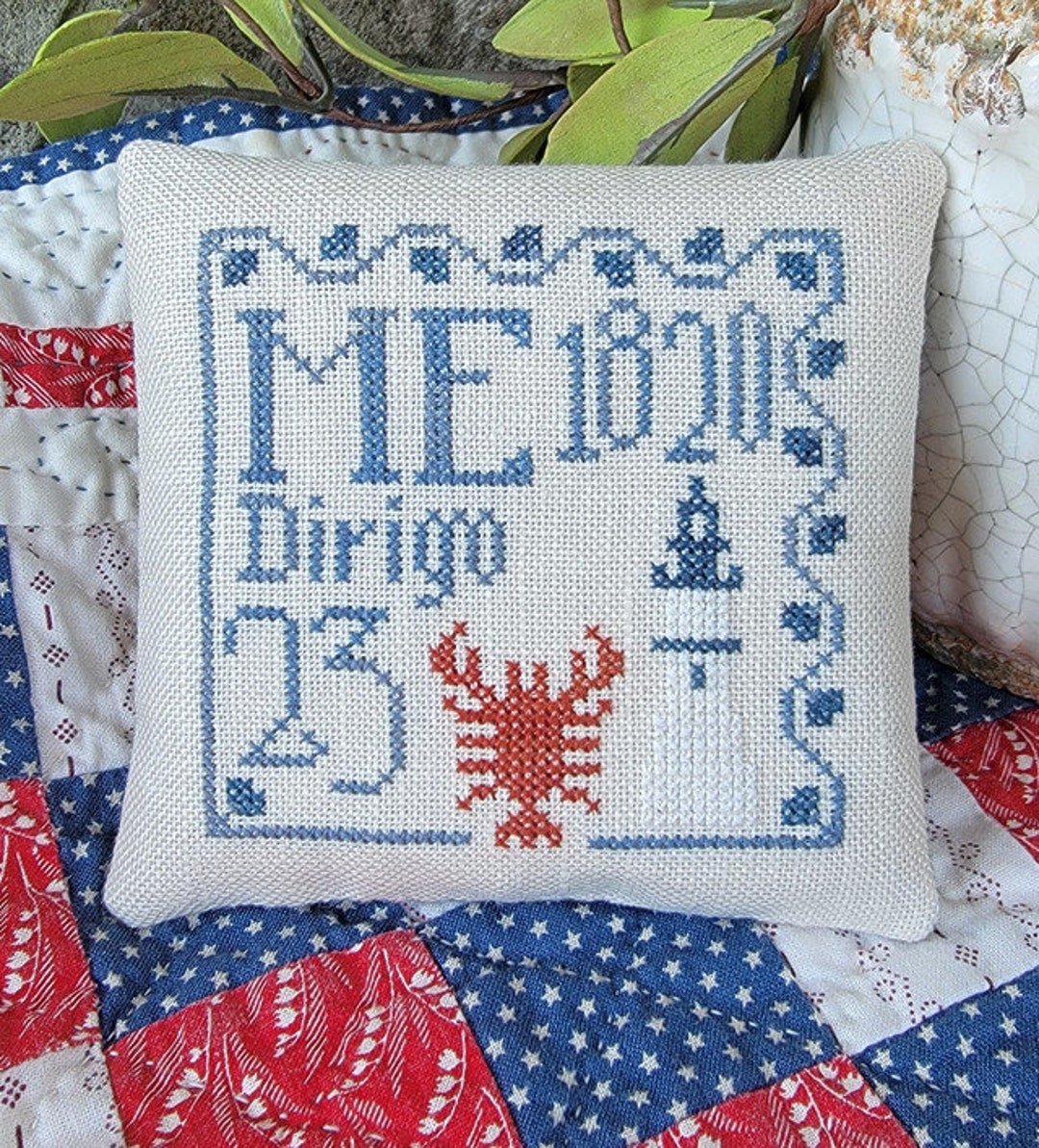 THREAD MILK Maine ME #36 Statehood Splendor Series Counted Cross Stitch ...