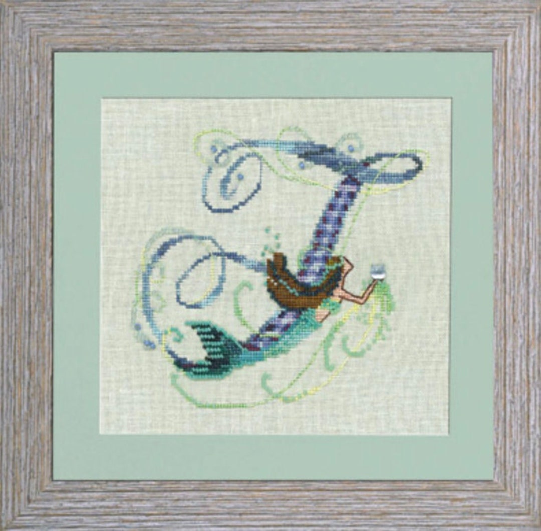 NORA CORBETT Letter F Letters From Mermaids Series Counted Cross Stitch ...