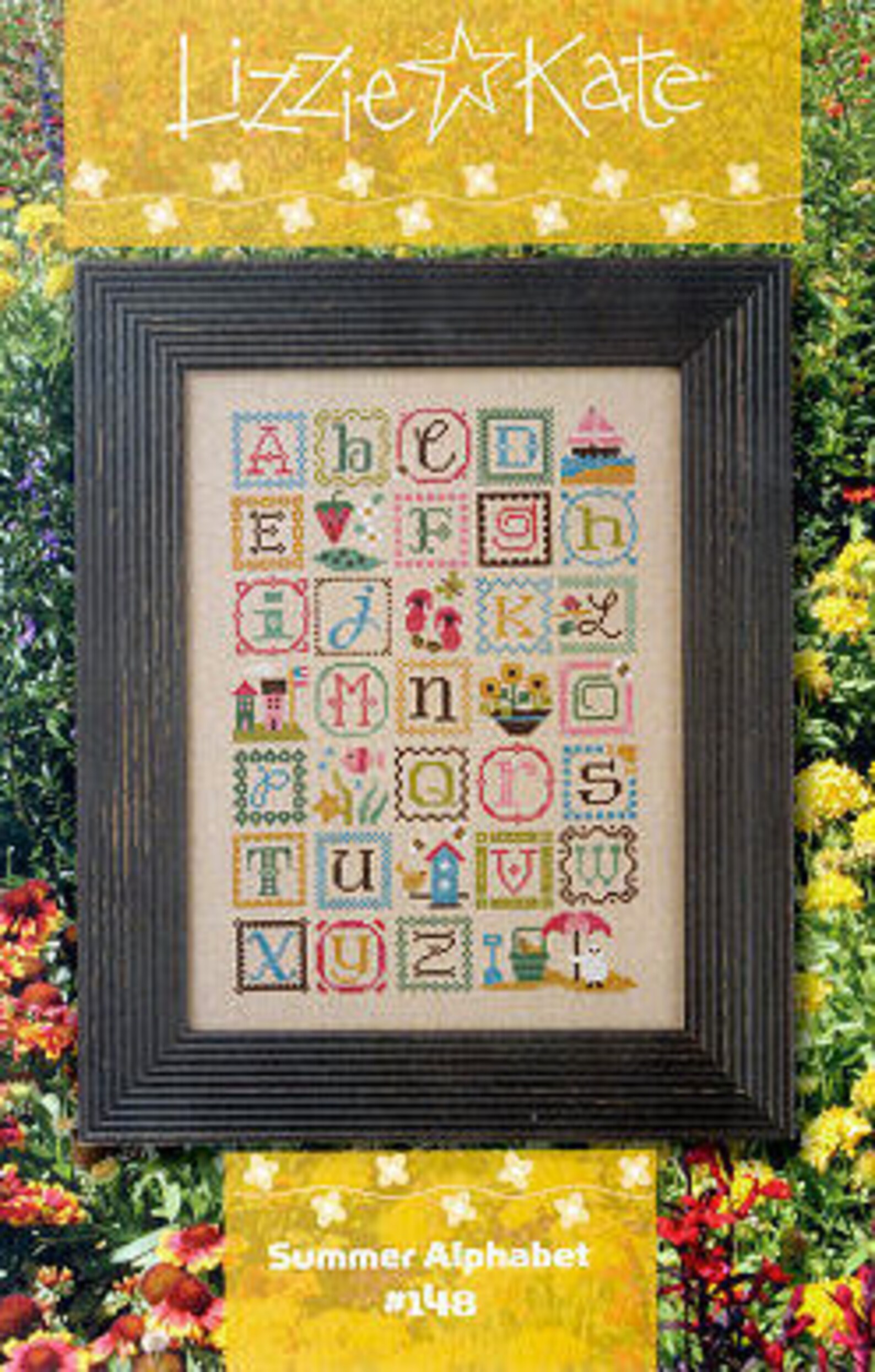 LIZZIE KATE Summer Alphabet Counted Cross Stitch Patterns at | Etsy