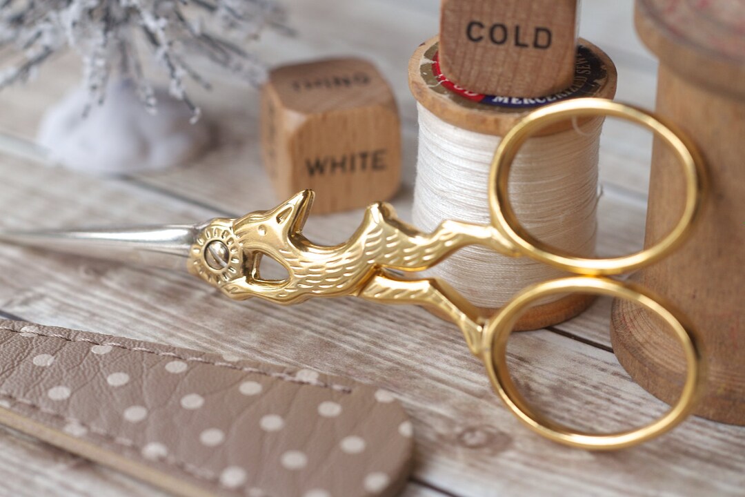 4" Golden Rabbit Hare Embroidery Scissors Tooltron Stainless Steel ...