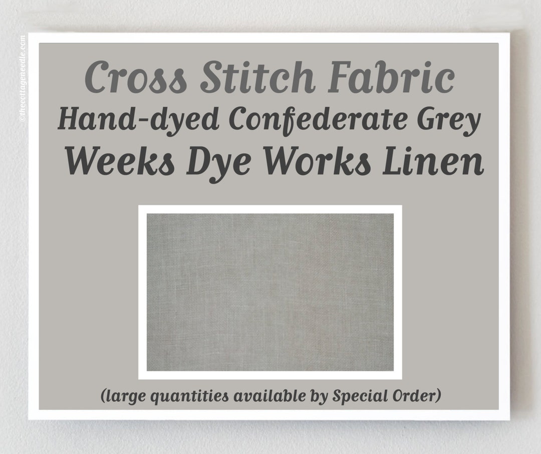 CONFEDERATE GRAY 32 46 56 Ct. Linen Hand-dyed Cross Stitch Linen Fabric ...