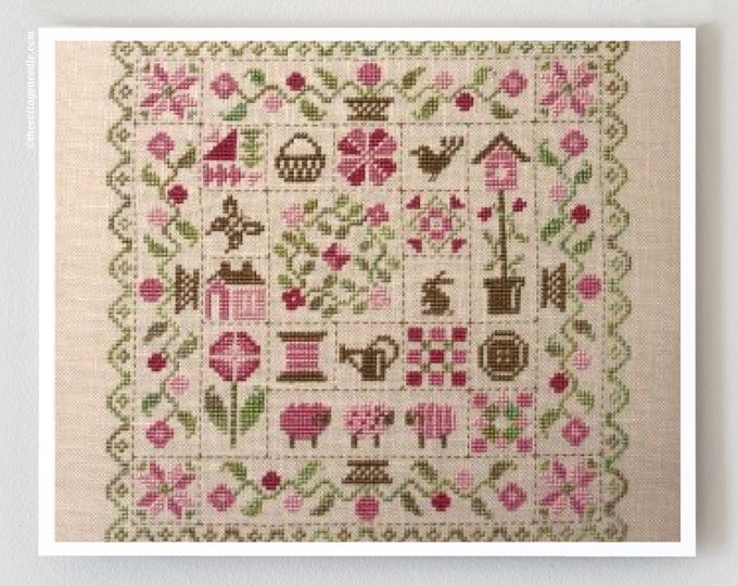 French Cross Stitch Patterns : Patchwork Printemps Jardin Prive Spring ...