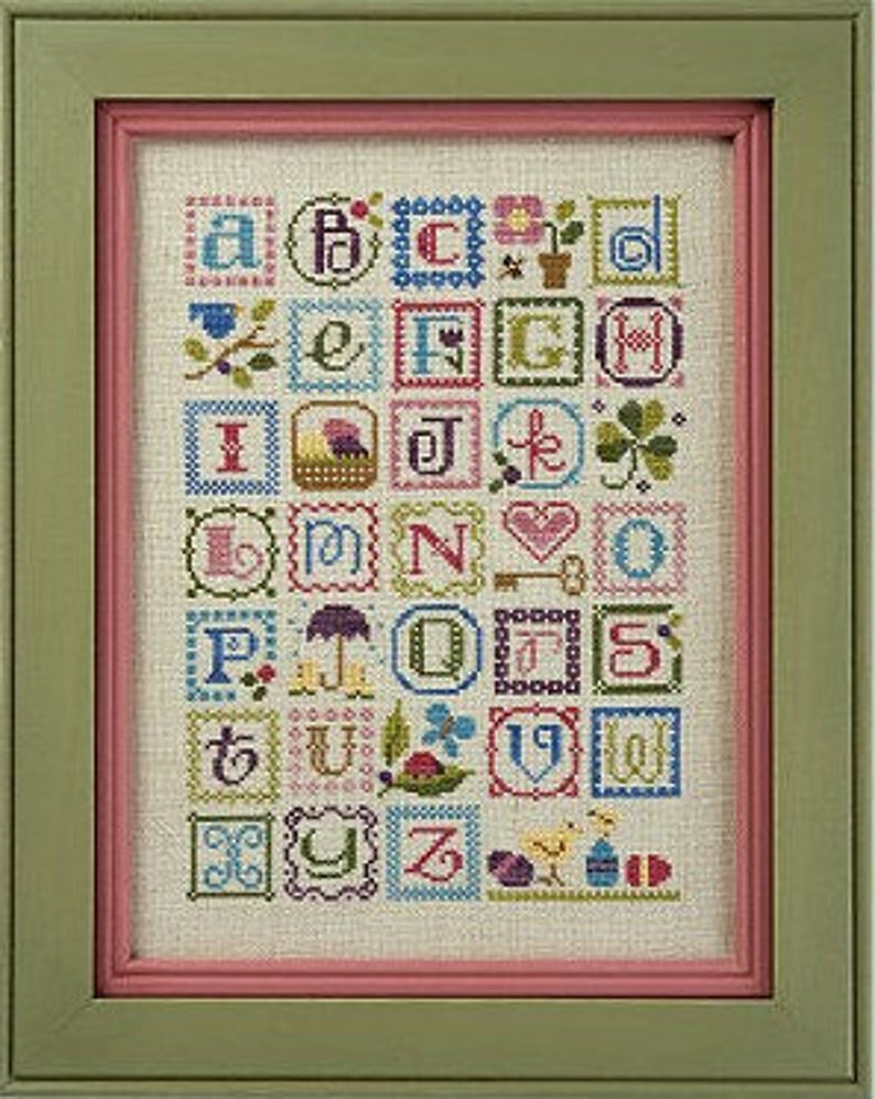 LIZZIE KATE Spring Alphabet counted cross stitch patterns | Etsy