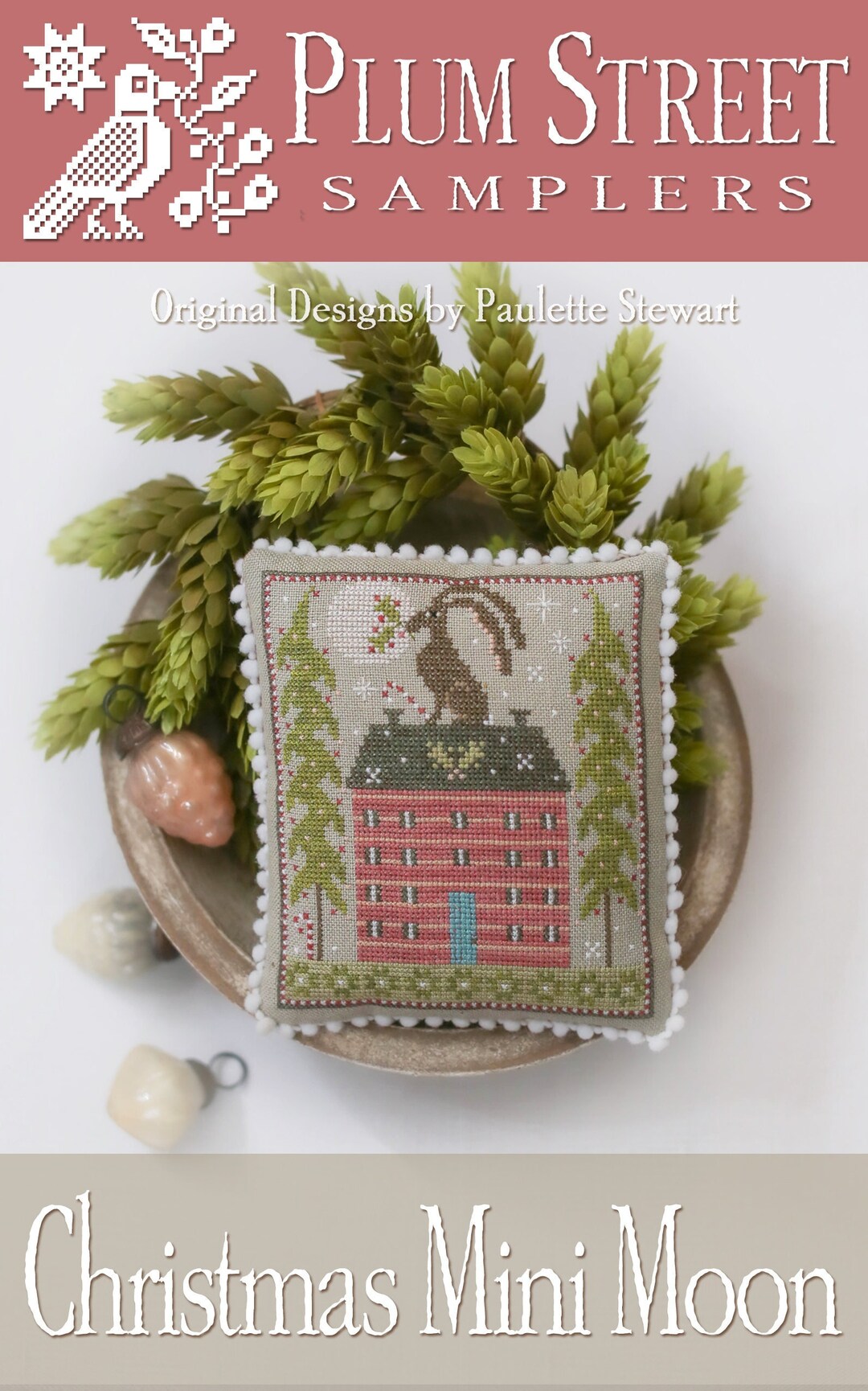 PLUM STREET SAMPLERS Christmas Mini Moon Counted Cross Stitch Patterns ...