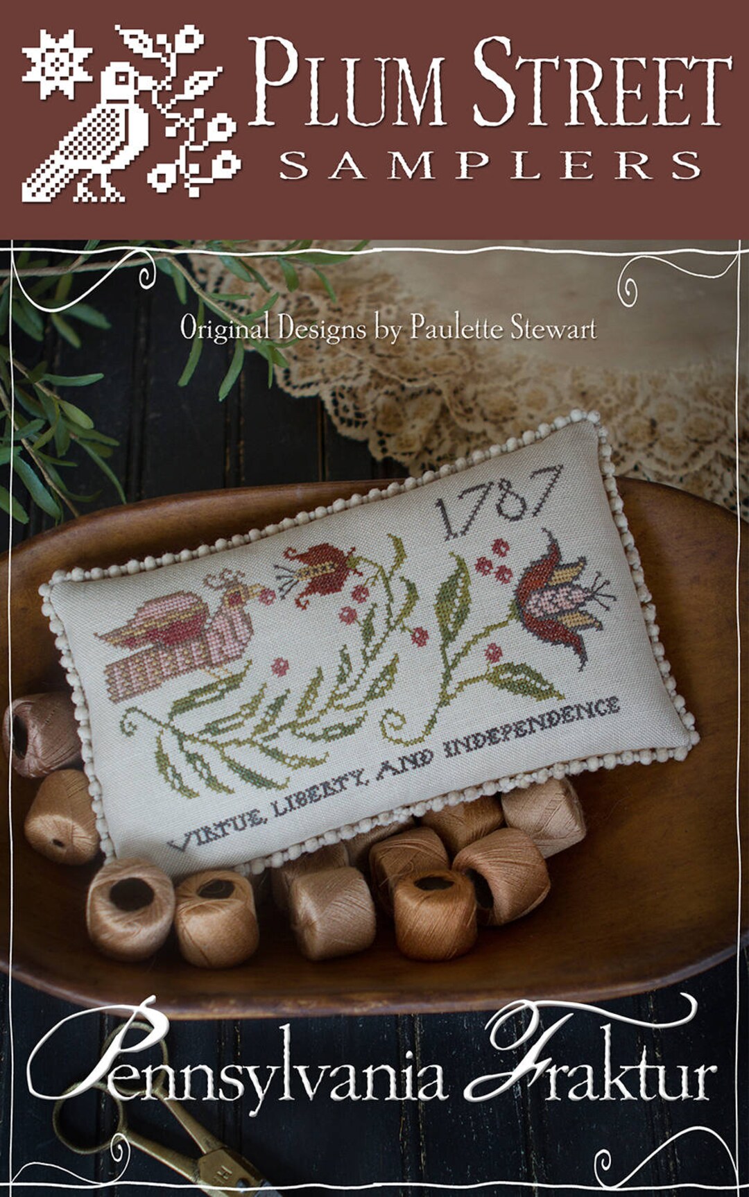 PLUM STREET Samplers Pennsylvania Fraktur Counted Cross Stitch Patterns ...