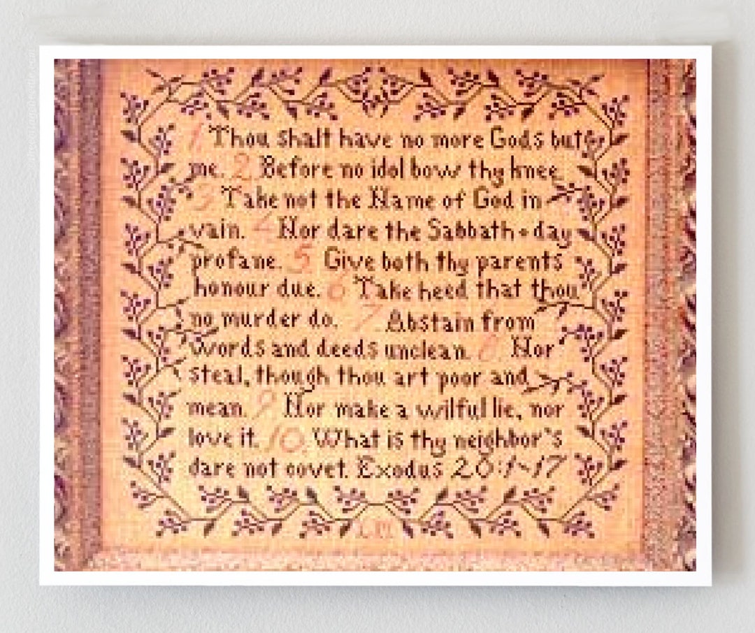 LA-D-DA Commandments Counted Cross Stitch Patterns Thecottageneedle.com ...