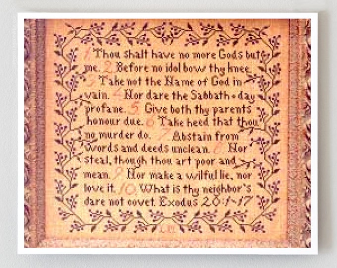LA-D-DA Commandments Counted Cross Stitch Patterns Thecottageneedle.com ...