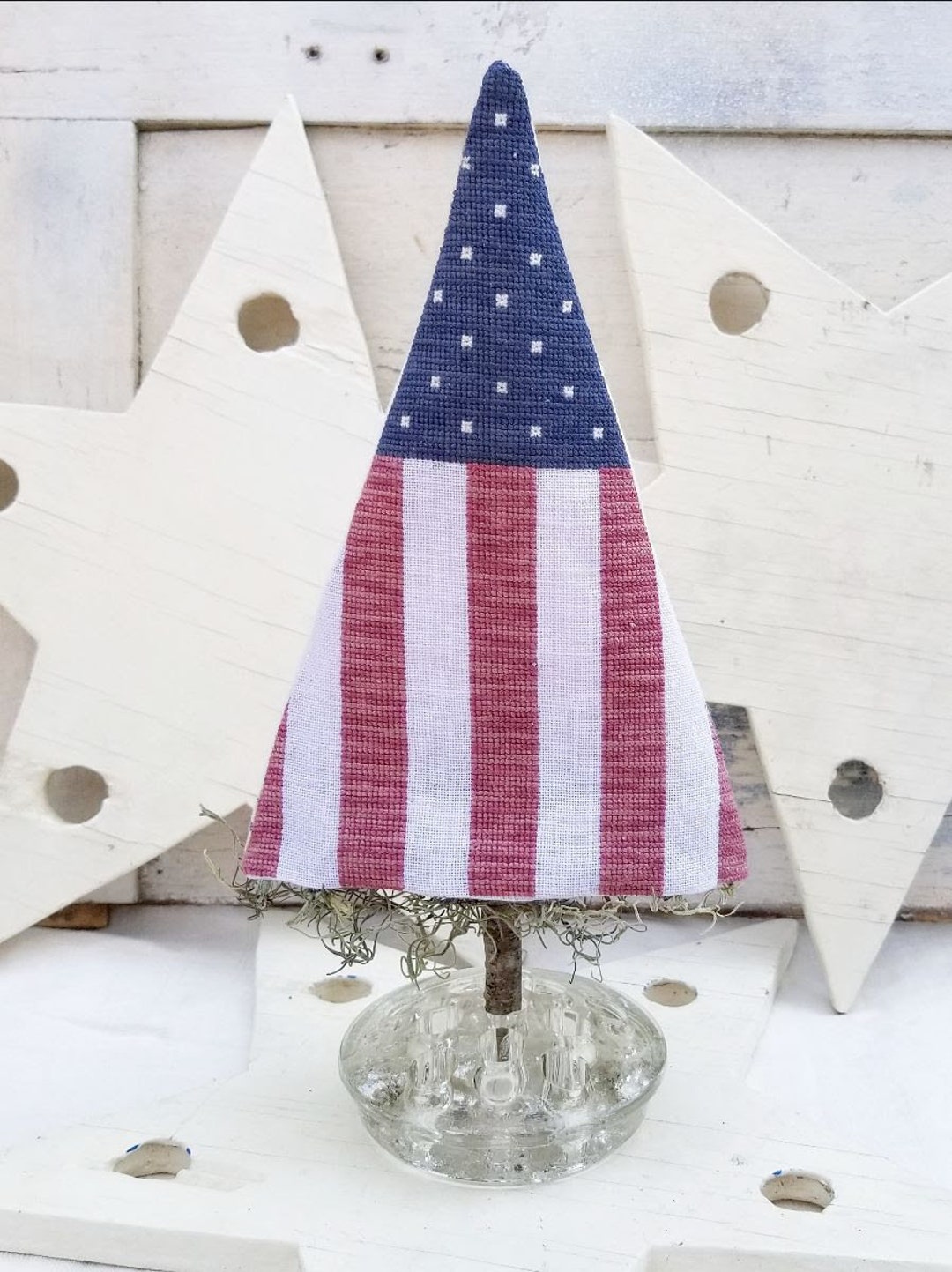 HELLO FROM LIZ Mathews Stars and Stripes Tree Counted Cross Stitch ...