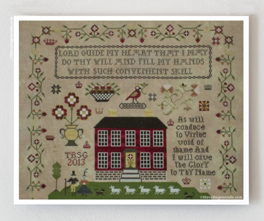 PLUM STREET SAMPLERS Crowned Bird Sampler Counted Cross Stitch Patterns ...