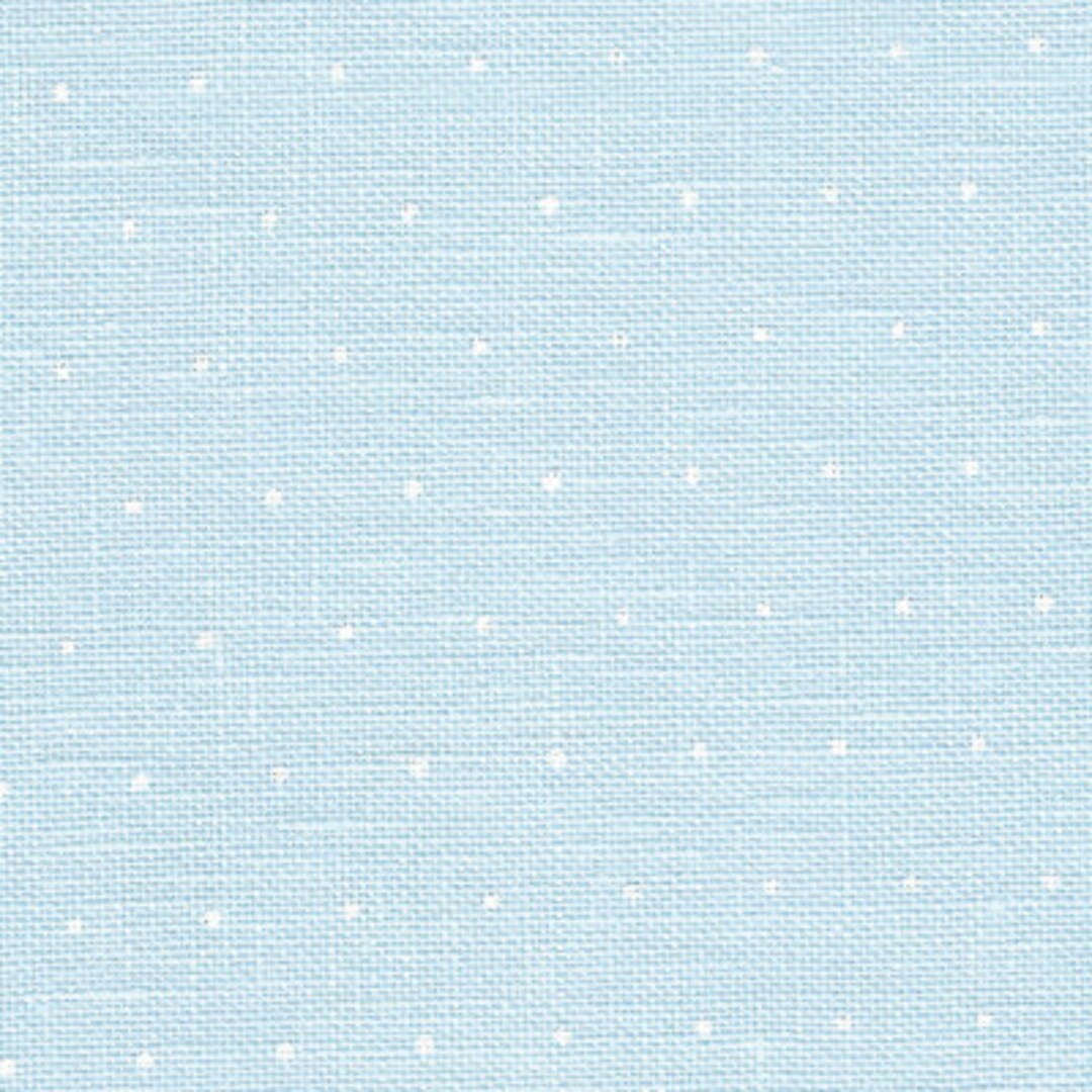 WHITE Mini DOTS on BLUE 28Z Ct. Linen Hand-dyed Cross Stitch Fabric by ...