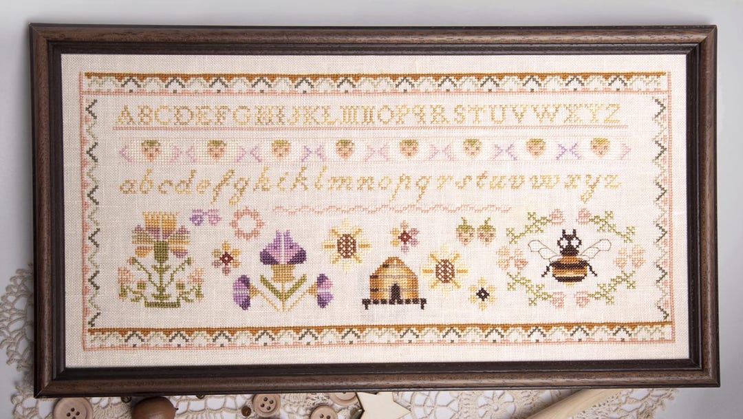 SAMPLERS AND Primitives Beehive Sampler Cross Stitch Patterns at ...