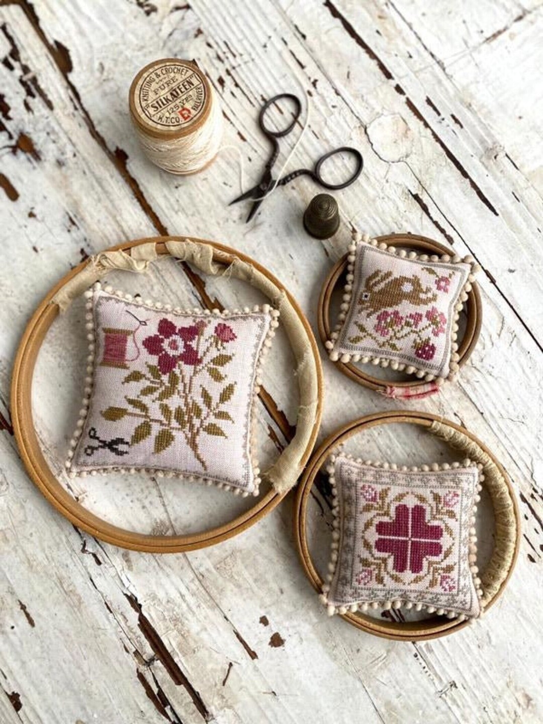 STACY NASH Walk Through the Garden Pinkeep Stack Counted Cross Stitch ...