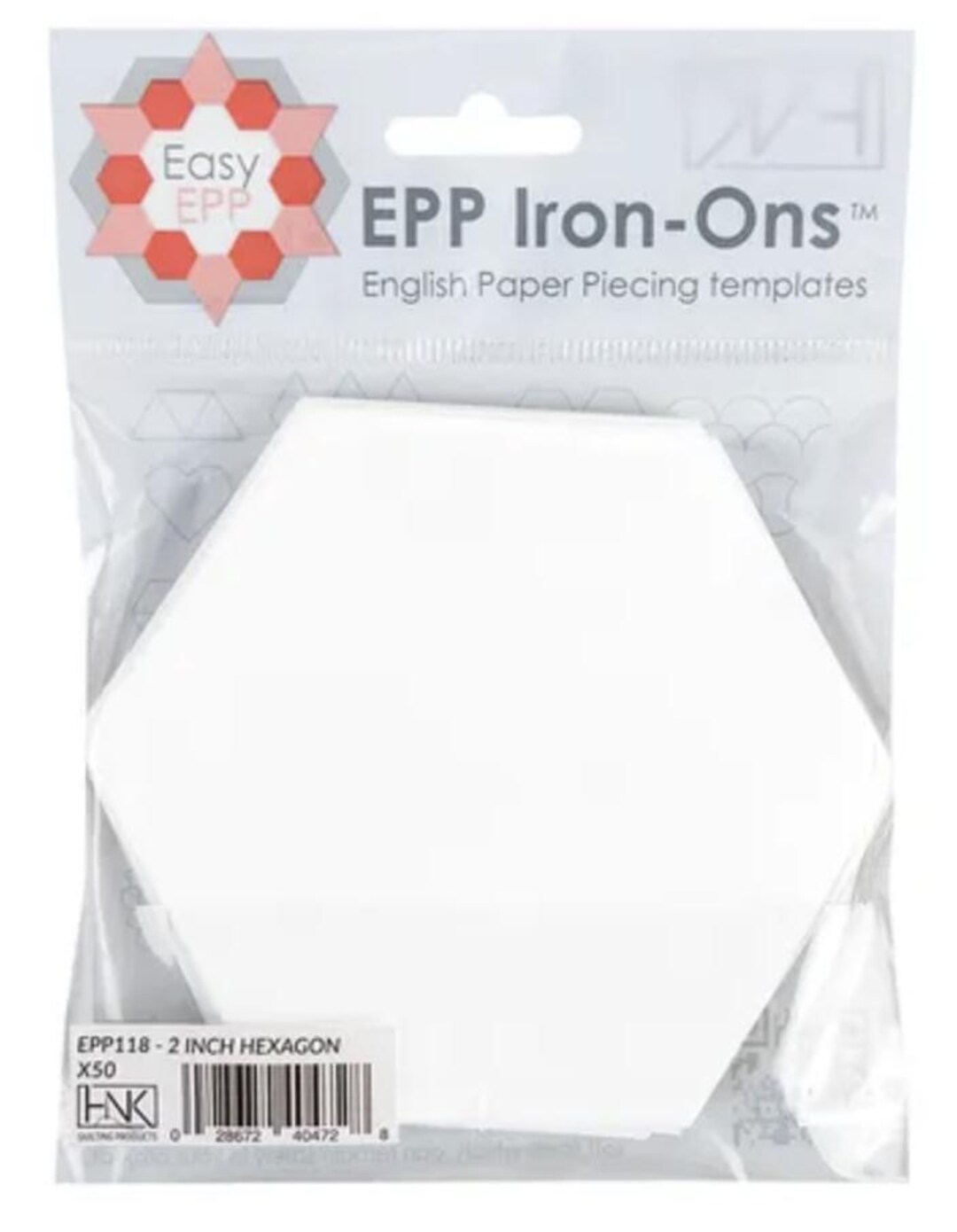 HUGS & KISSES 2" Hexagons Set of 50 EPP Iron-ons English Paper Piecing ...