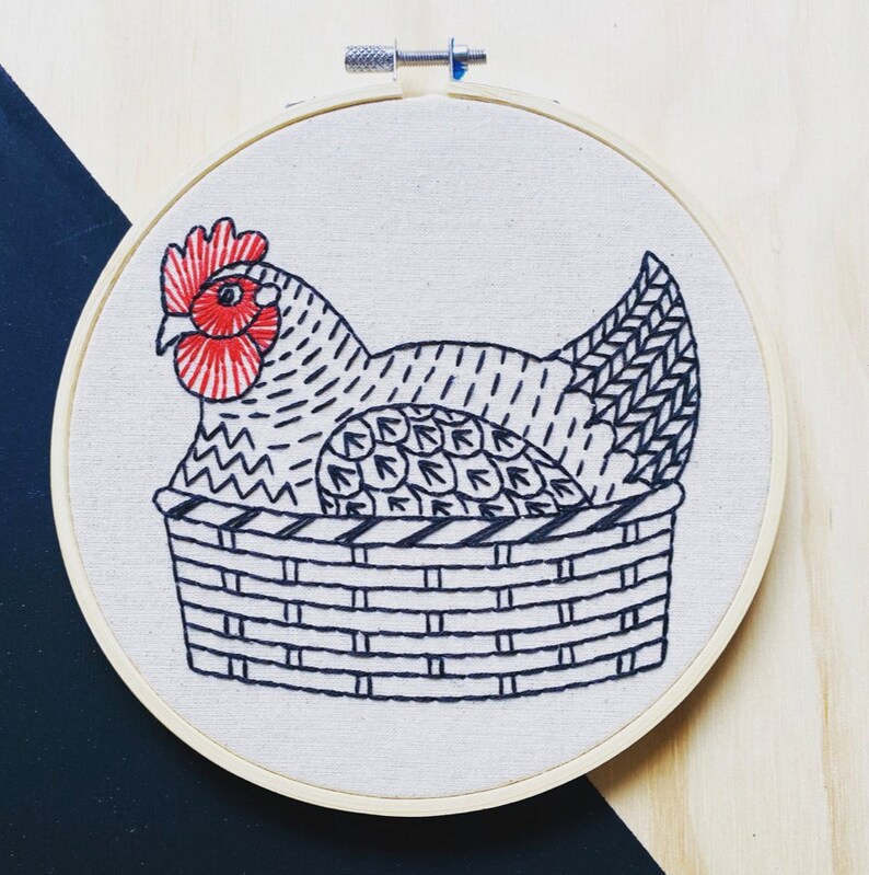 HOOK LINE & TINKER Henny Penny Kit Hand Embroidery at | Etsy