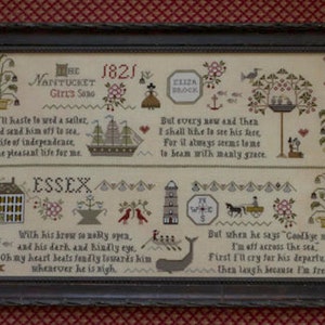 PLUM STREET SAMPLERS Nantucket Girl's Sampler Counted Cross Stitch ...